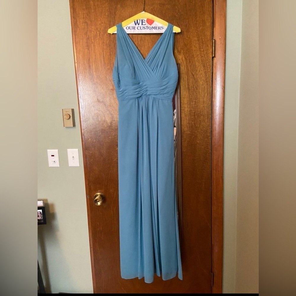Bill Levkoff Glacier Chiffon V-Back A-Line Bridesmaid… - Gem